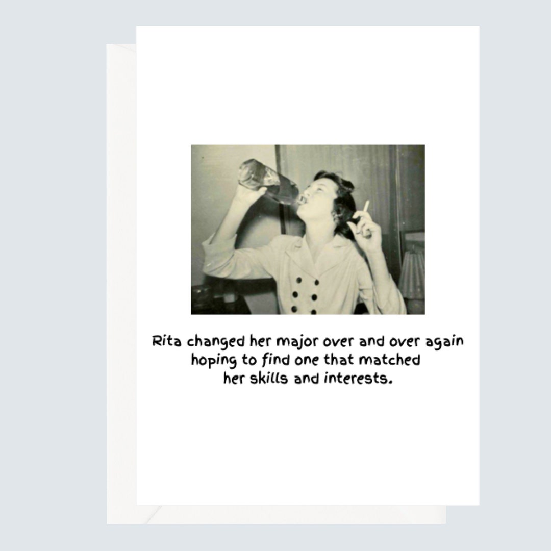 Party Girl Funny Card vintage Photo 5 X 7 Blank Inside - Etsy