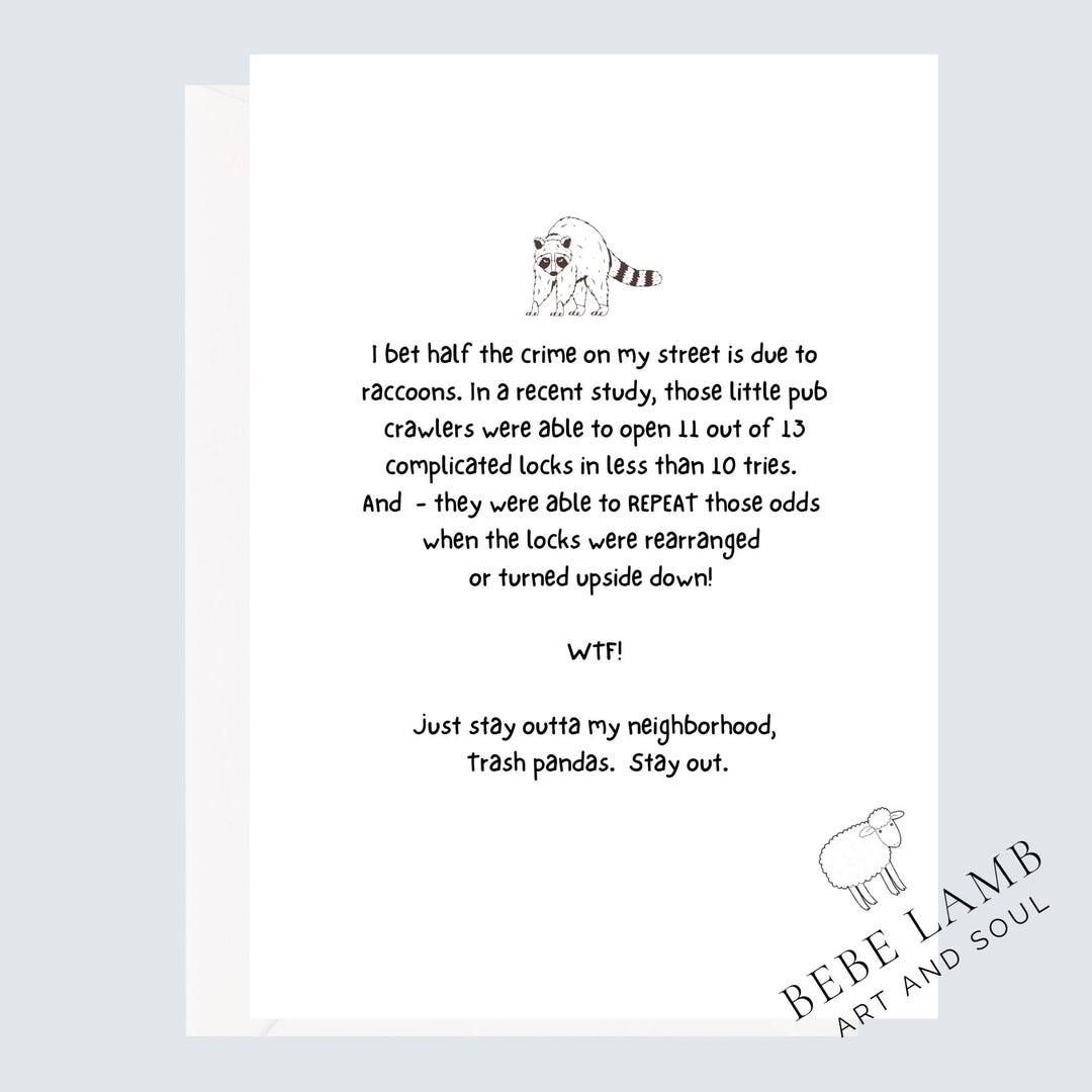 Go Home Raccoons Cards | Funny Greeting Cards | Quirky Cards | Handmade ...