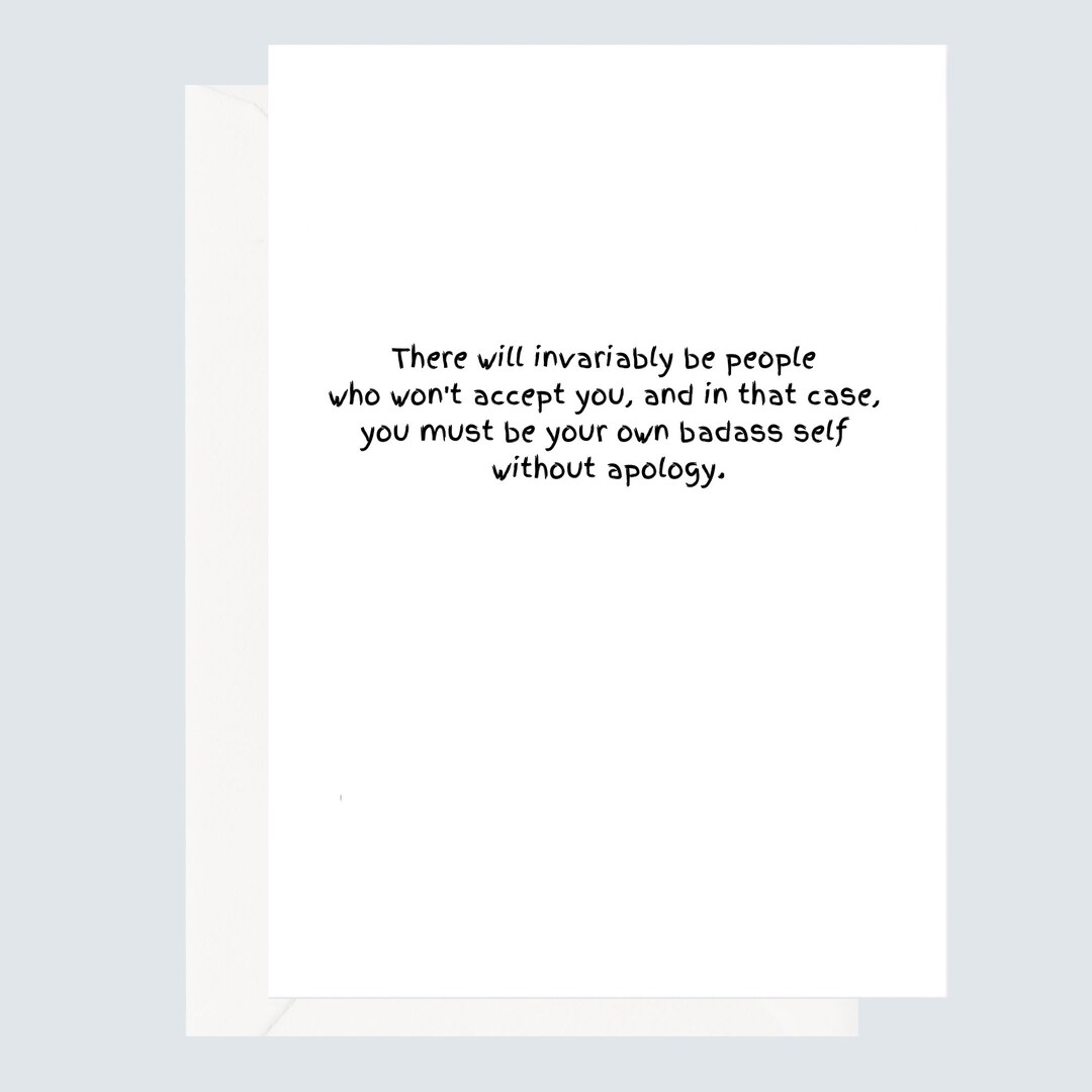 Be Your Badass Self Greeting Card Handmade 5x7 Blank Inside You Got ...