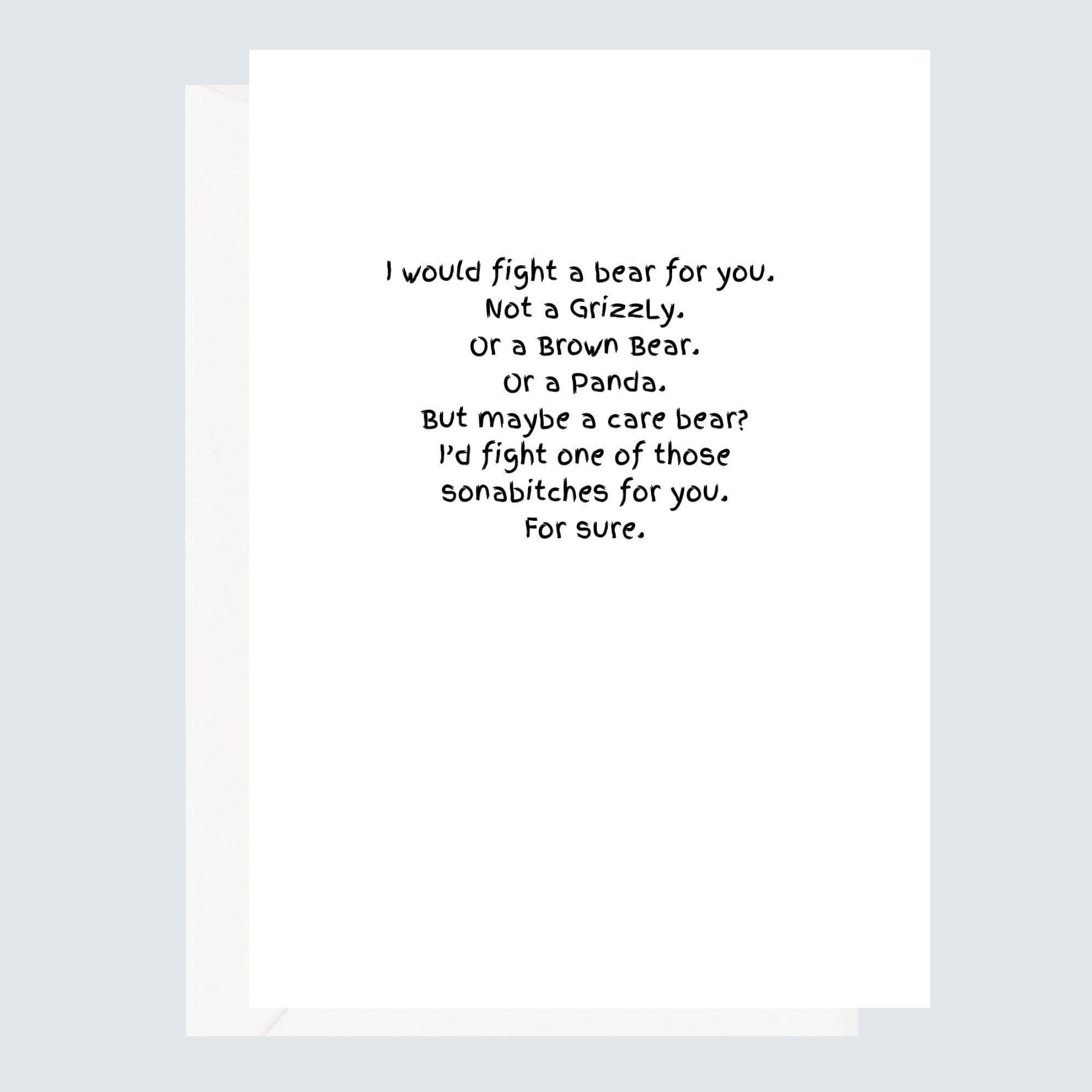 Fight a Bear for You Funny Greeting Card | Sarcastic Cards | Handmade ...