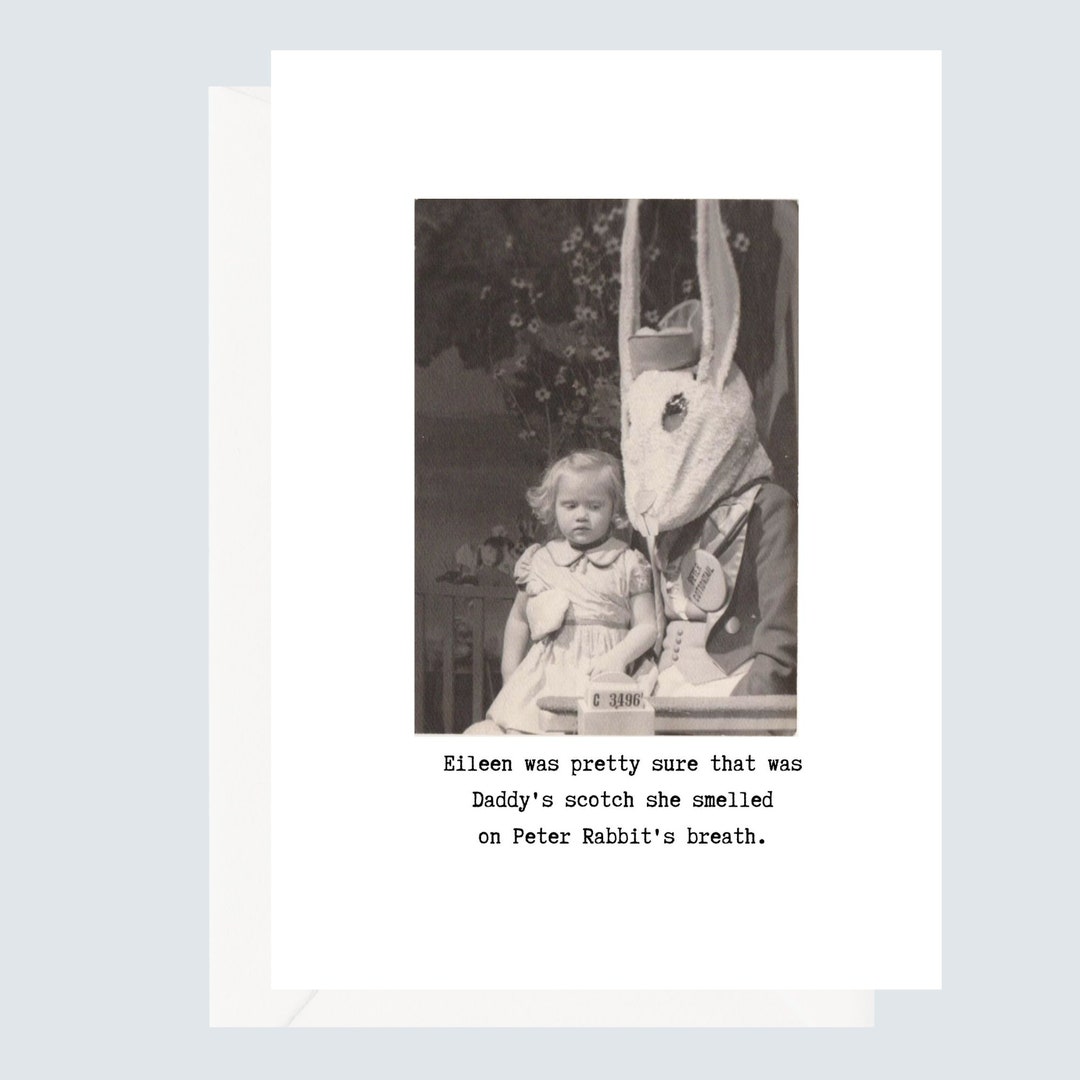 Funny Easter Card Peter Rabbit Smells Like Scotch Vintage Photo ...