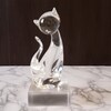 Cat Paperweight / Glass Sculpture, Vintage Hand Blown Glass. Excellent ...