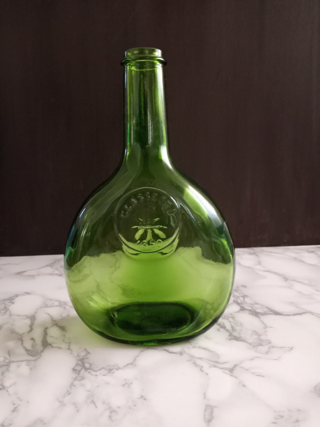 Vintage Wheaton Glassboro 1850 Green Glass Bottle 24oz. MCM. - Etsy