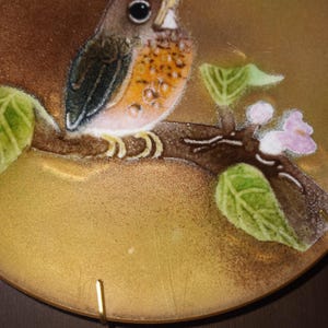 Norman Brumm Enamel Bird Plates, Vintage 6" With Wall Mounting Brackets ...