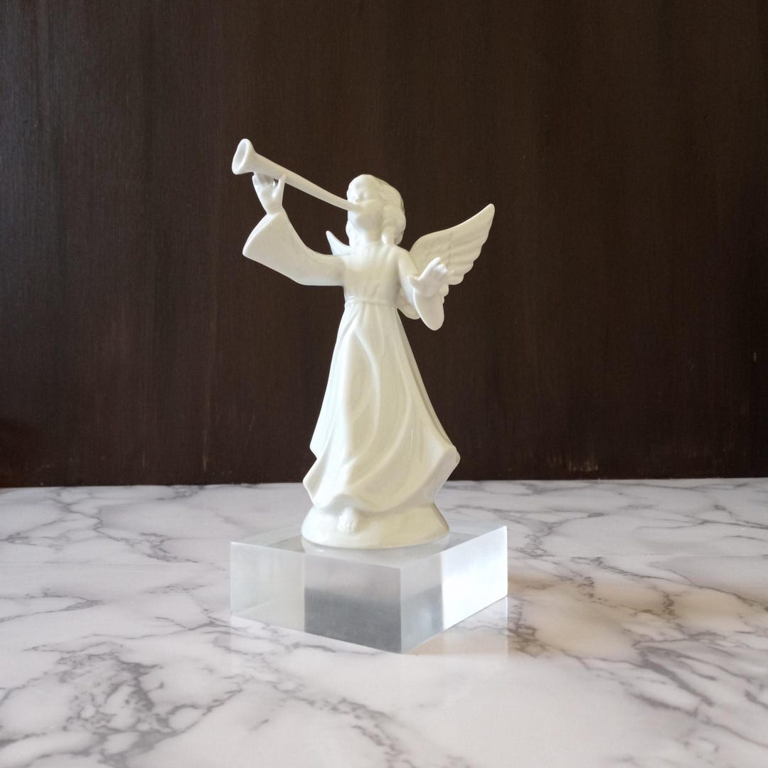 German Porcelain Angel, Vintage Dresden White Porcelain Angel Musician ...