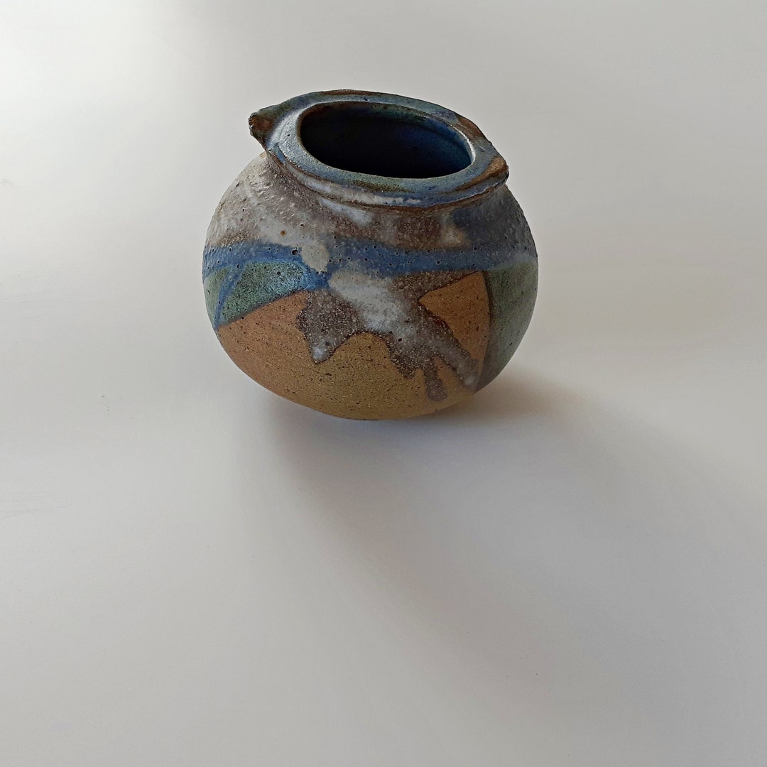 Vintage Nora Pottery Vase, Beautiful, Unique Design and Colors. Signed ...
