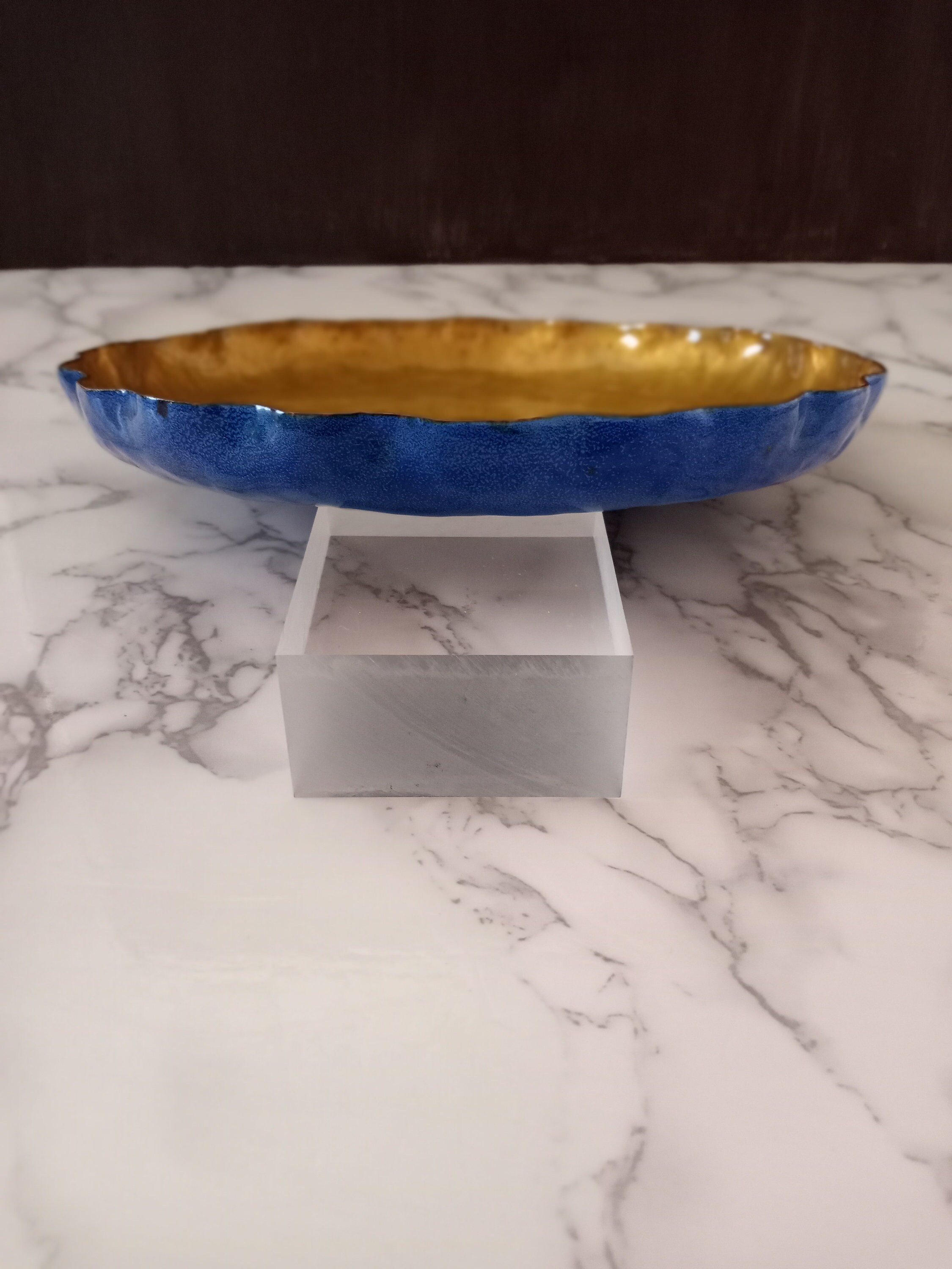 Vintage Copper Enamel Artist Made Plate, Pie Crust Design, Art Deco ...