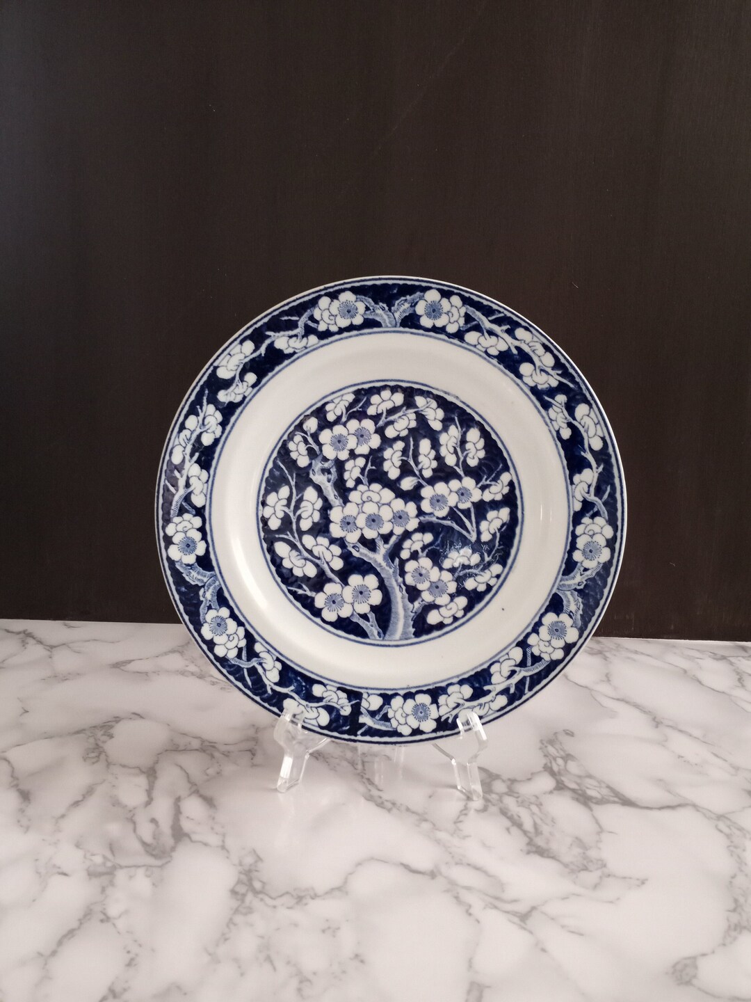 Vintage Hawthorne Plate, by Booth's Blue & White Blossoms Plate 8 3/4 ...