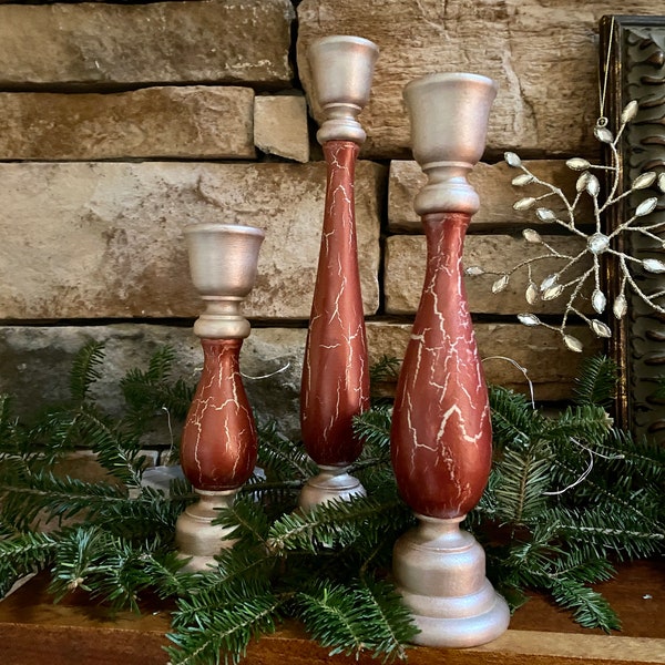 Painted Candlesticks - Etsy
