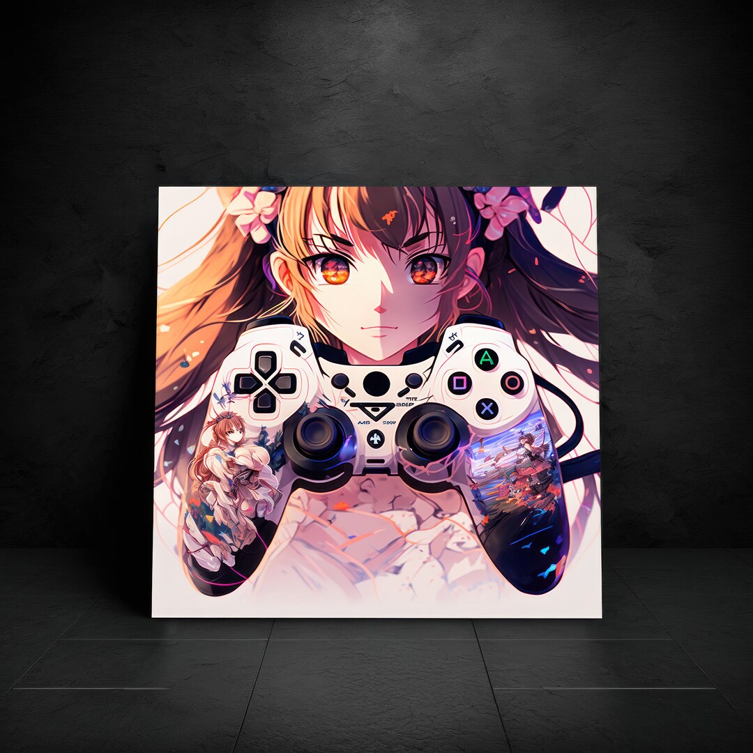 Waifu Controller, Anime Girl Painting, Home Decor, Canvas Print ...