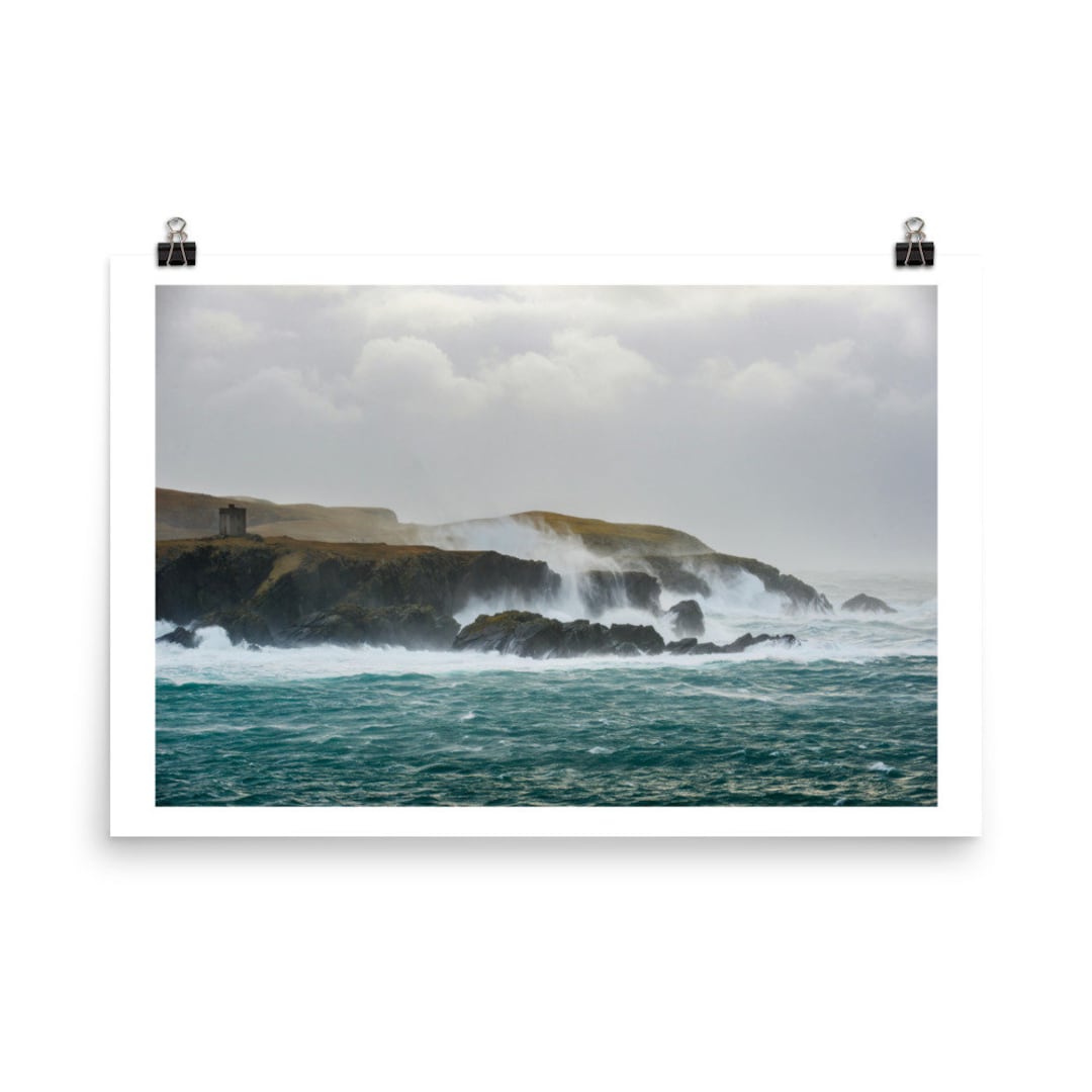 Island of Vaila Watchtower Storm Print – Shetland Poster – Moody ...