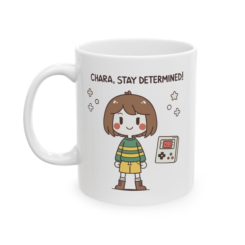 Undertale Chara Ceramic Mug: Stay Determined Gamer Gift - Etsy