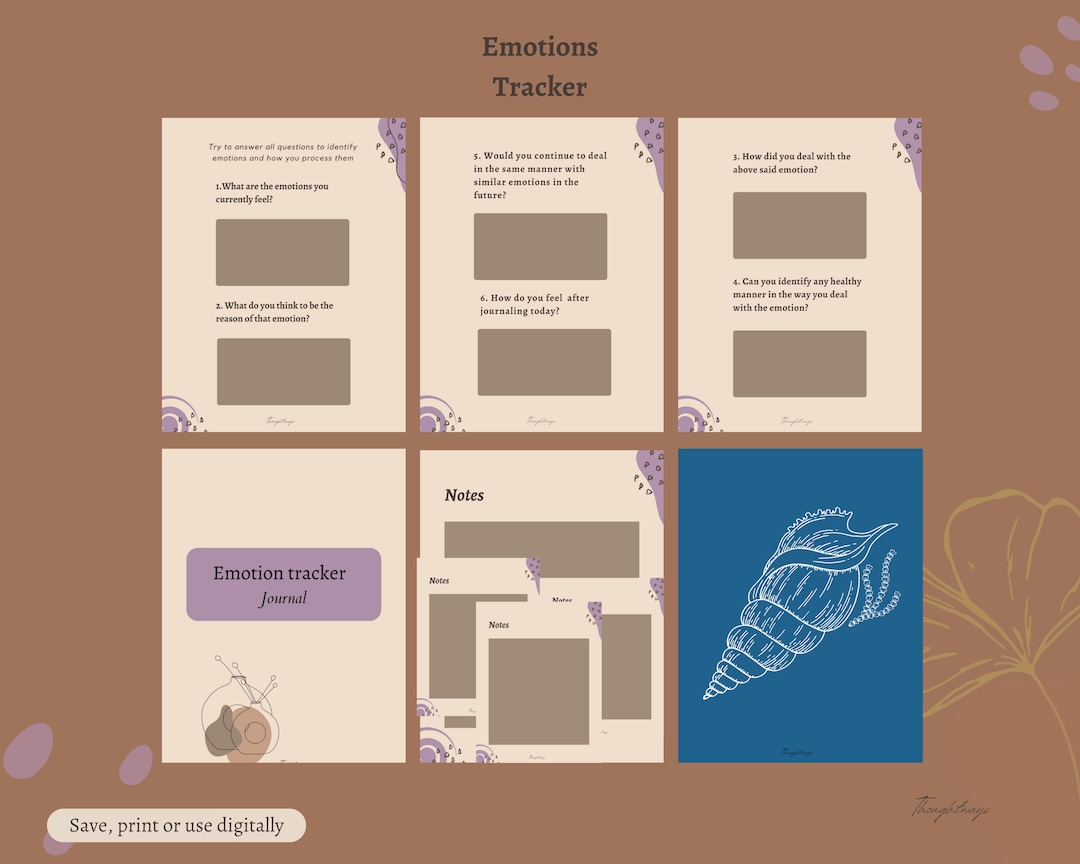 Emotions Tracker, Emotions Processing Worksheets, Journal - Etsy