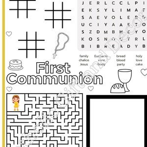 Printable Catholic First Communion Activity Page | 1st Communion ...