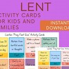 Catholic Lent Activity Cards PDF Pray Fast Give Lent Activities for ...