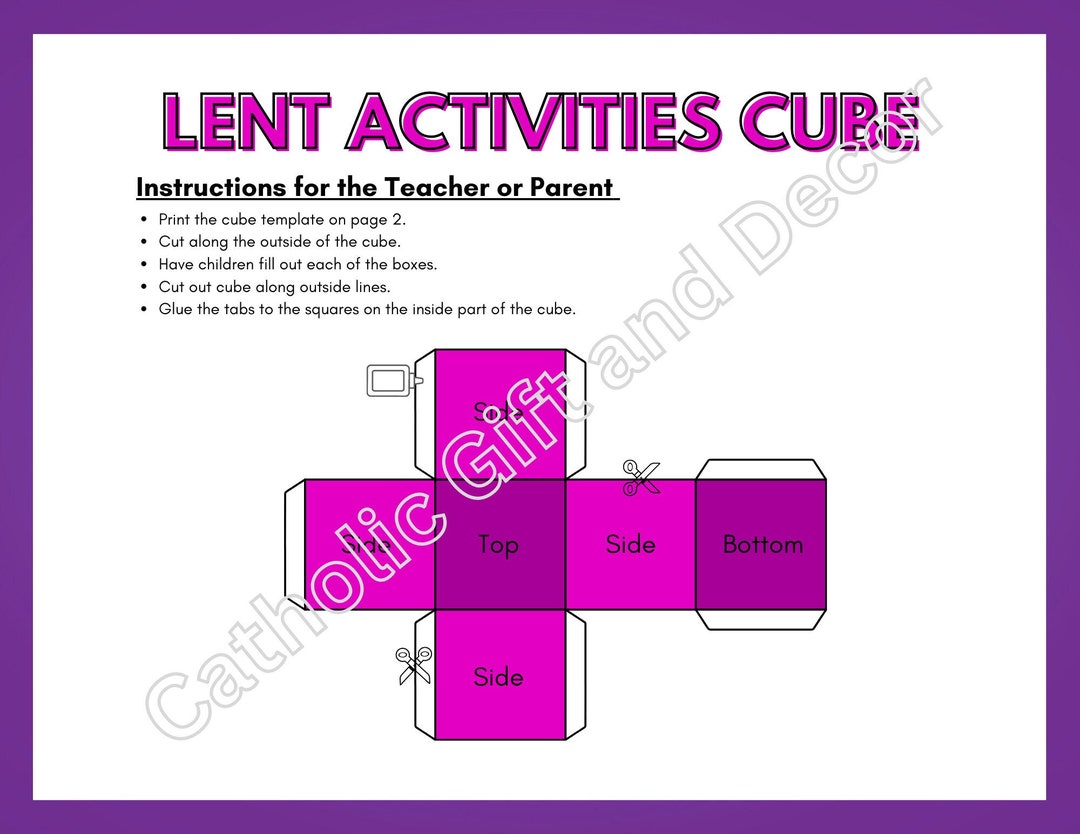 Catholic Lent PDF | Lent Activity Cube | Lent for Kids | Lent Printable ...