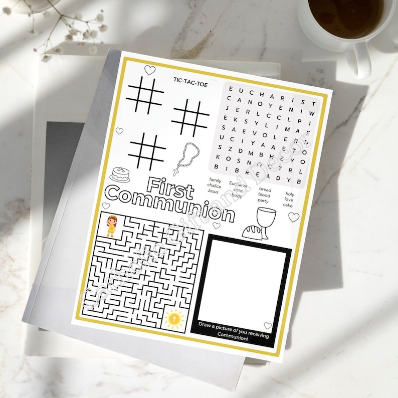 Printable Catholic First Communion Activity Page | 1st Communion ...