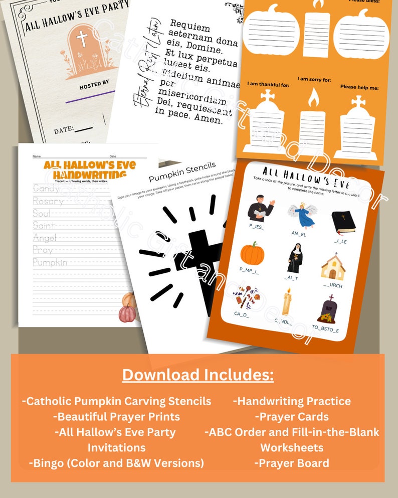 All Hallow's Eve Party Pack and Printables All Saints' Day Catholic ...