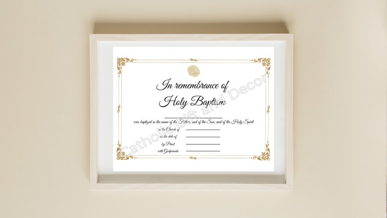 Catholic Baptism Certificate Printable | Catholic Baptism Gift ...