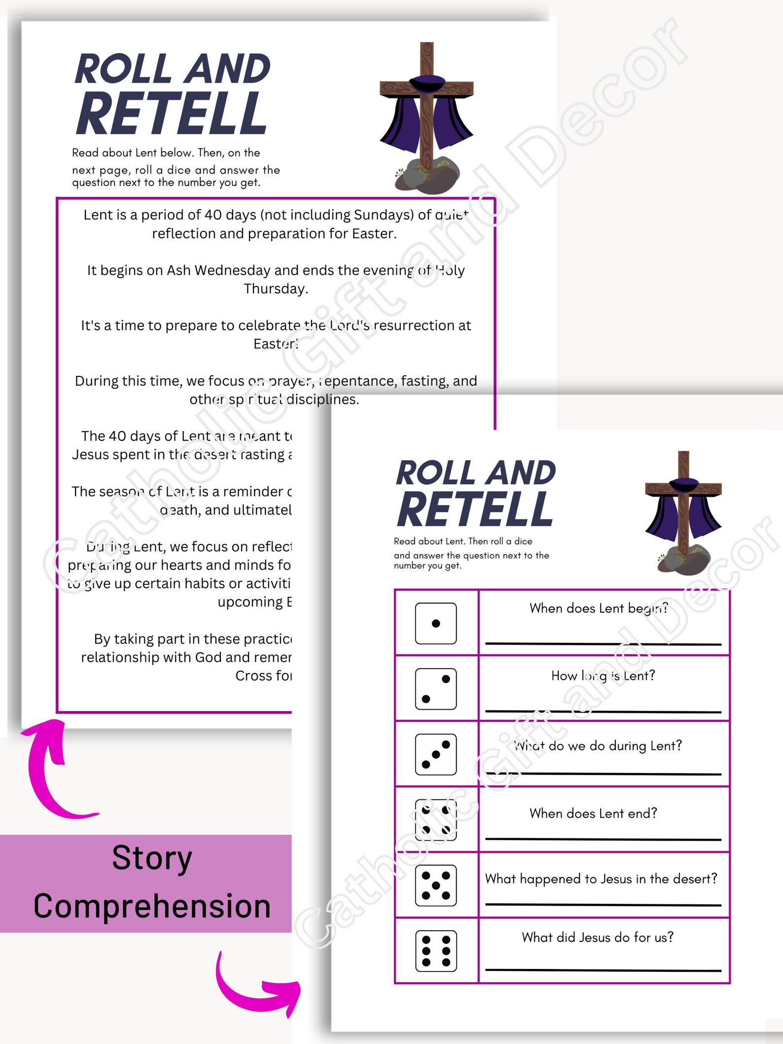 Catholic Lent Activity PDF | Story of Lent | Lent for Kids | Lent ...
