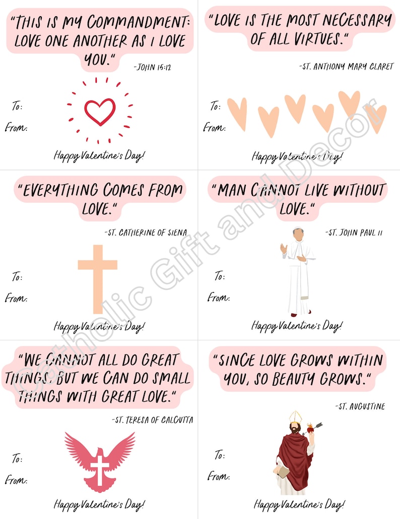 Printable Catholic Valentine Cards | St. Valentine | Religious ...