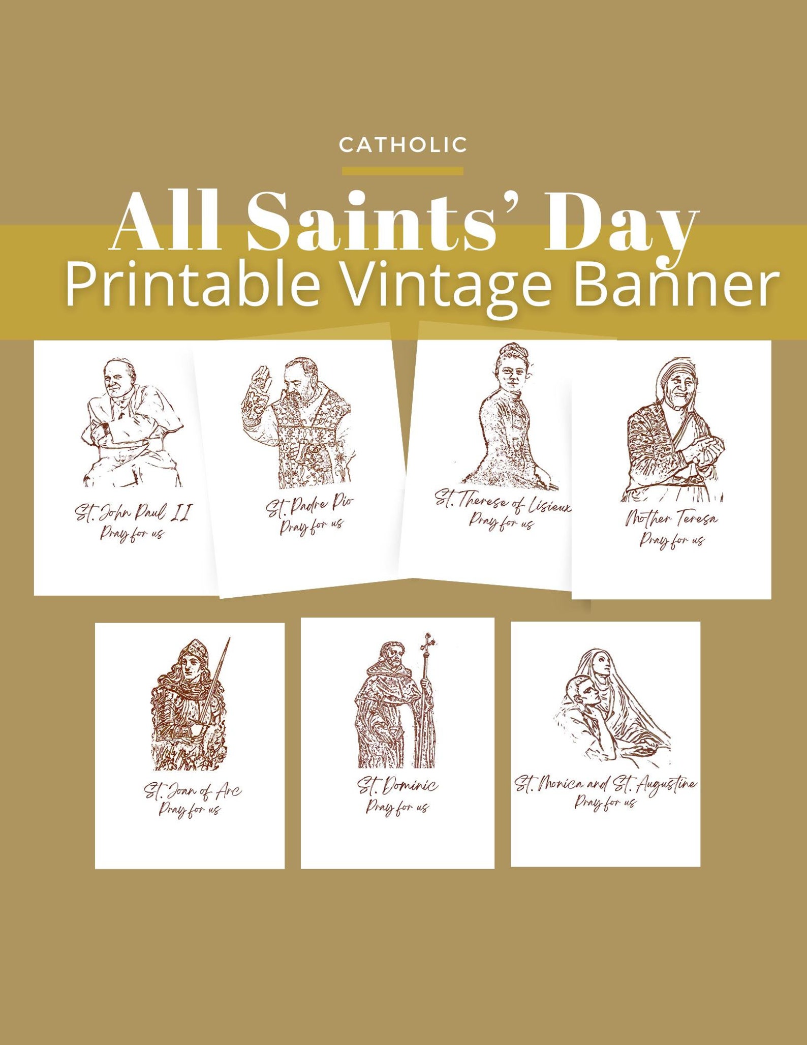 Printable All Saints' Day Banner | Catholic Decor | Catholic Hallowtide ...
