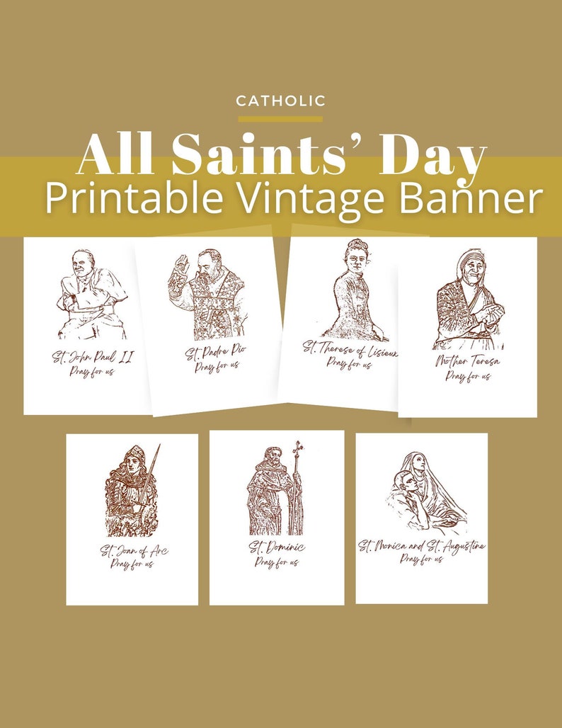 Printable All Saints' Day Banner Catholic Decor Catholic Hallowtide ...