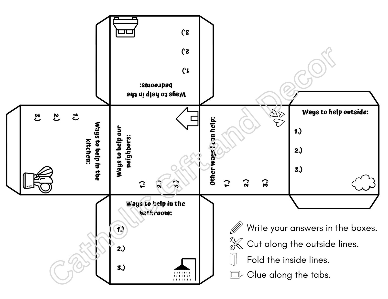 Catholic Lent PDF | Lent Activity Cube | Lent for Kids | Lent Printable ...