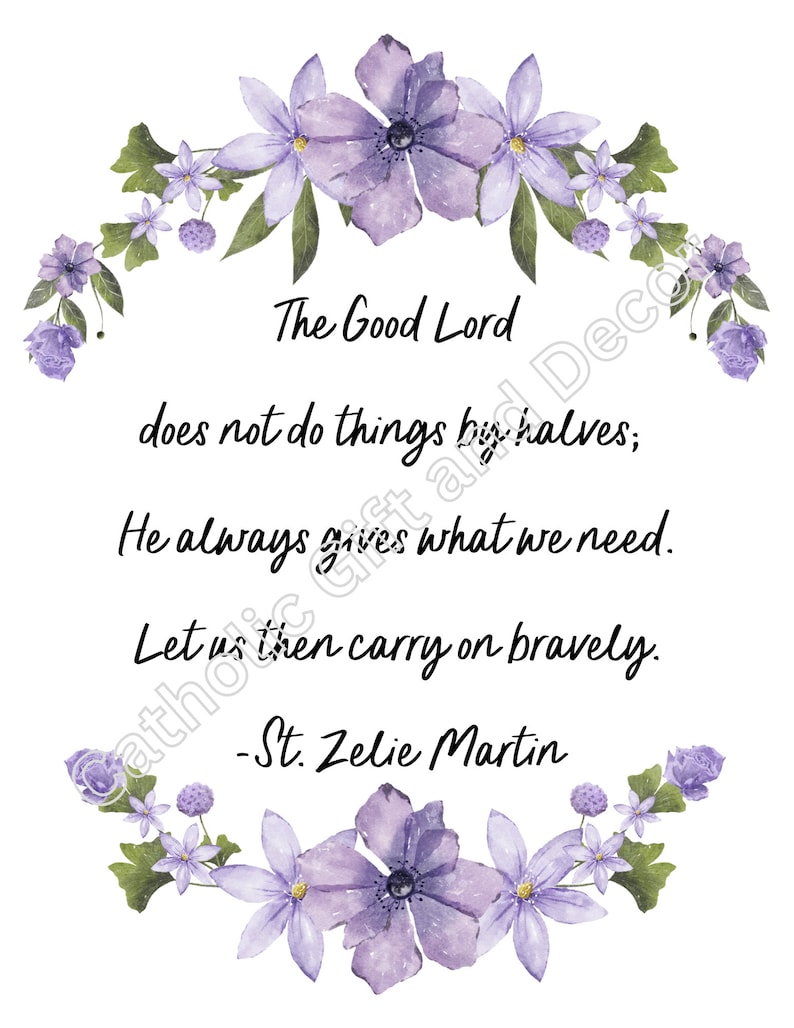 St. Zelie Martin Quote Print | Saint Quote PDF Print | Catholic Saint ...