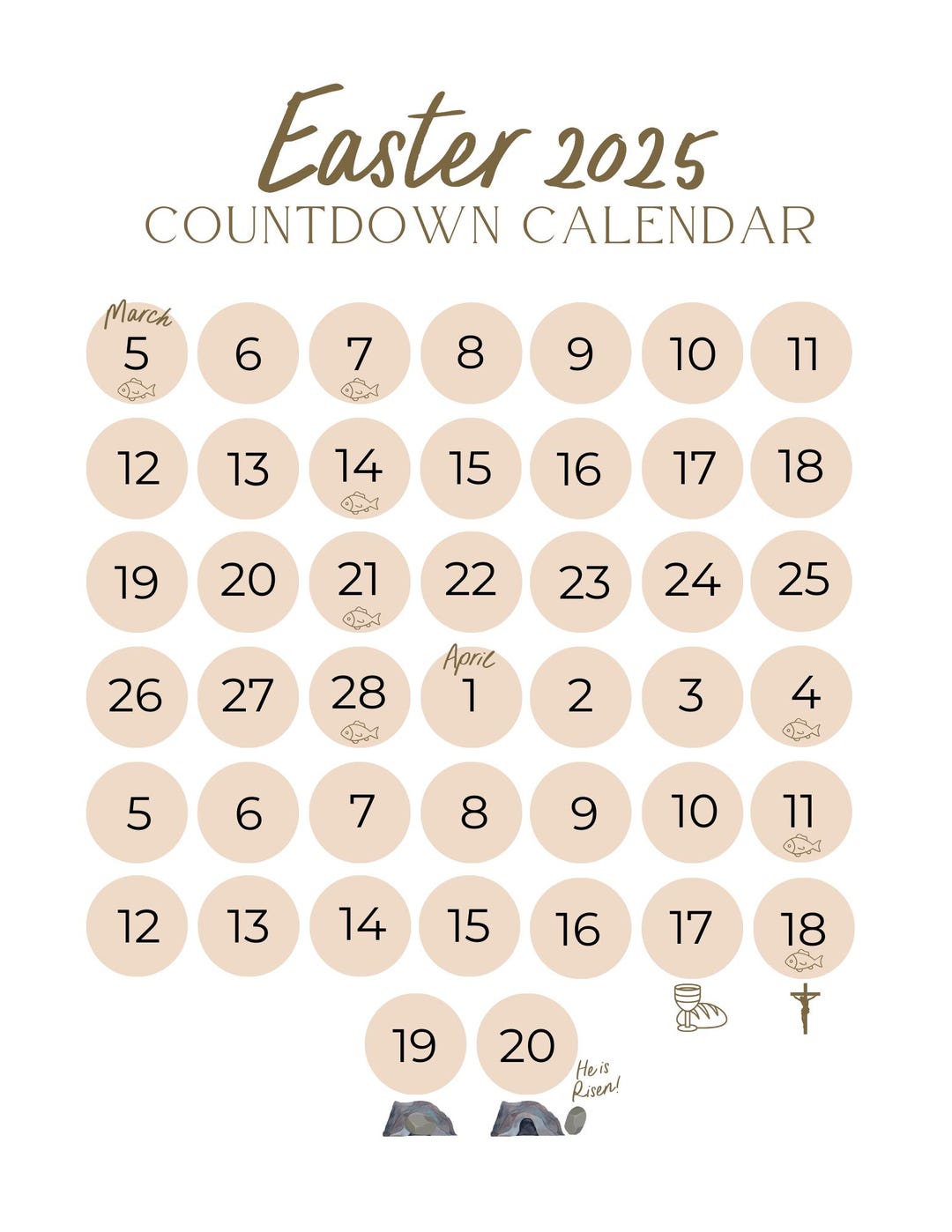 Calendário Católico da Quaresma Coutdown PDF | Contagem Regressiva da ...