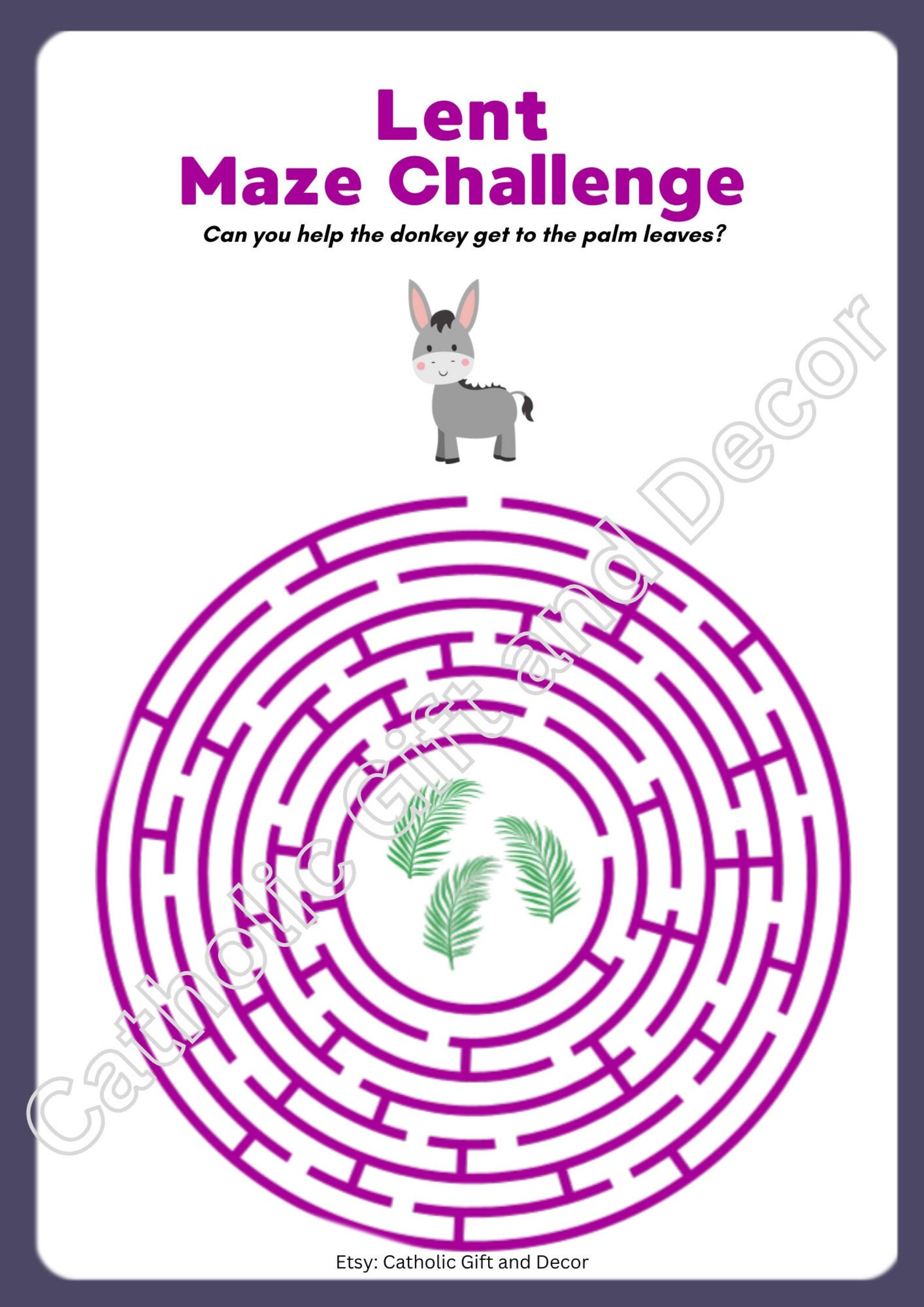 Catholic Lent Activity PDF | Lent Maze | Lent for Kids | Lent Printable ...