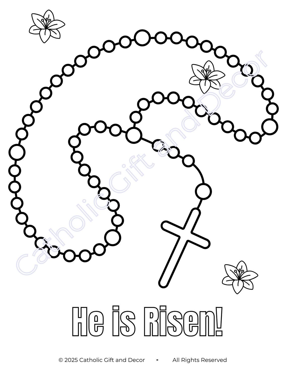 Catholic Rosary | Easter Coloring Page | Easter for Kids | Easter ...