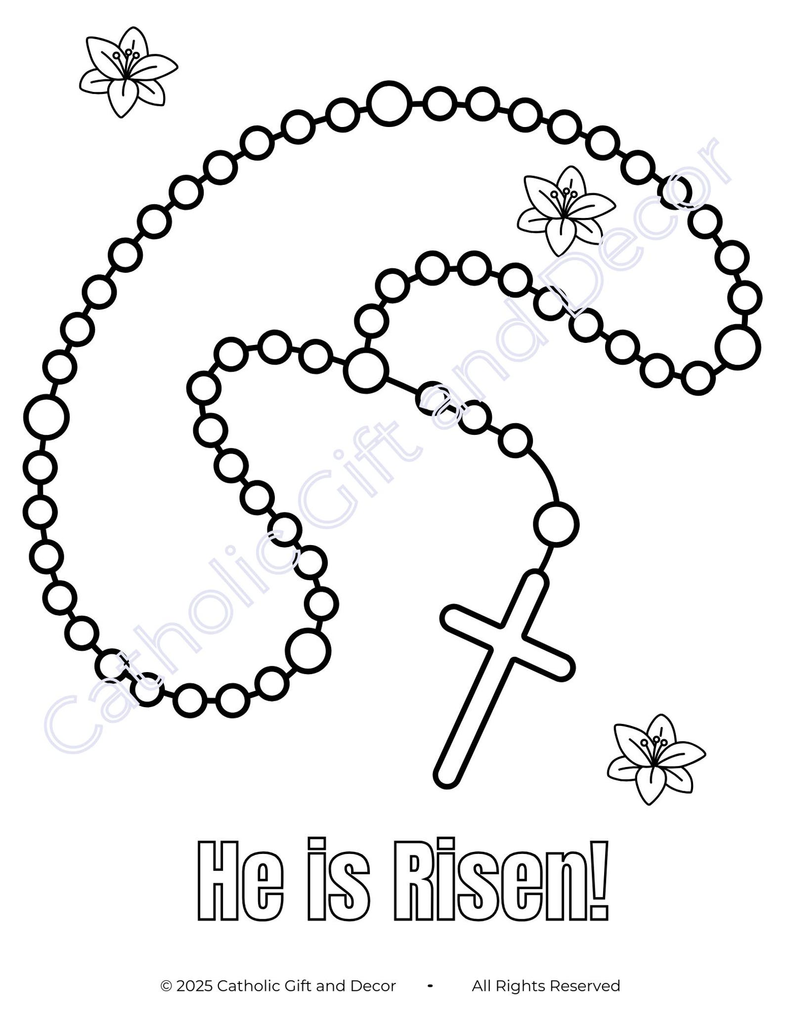 Catholic Rosary | Easter Coloring Page | Easter for Kids | Easter ...