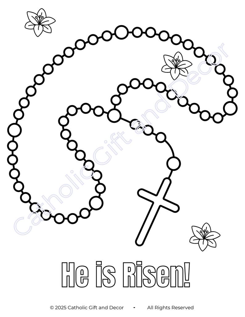 Catholic Rosary | Easter Coloring Page | Easter for Kids | Easter ...
