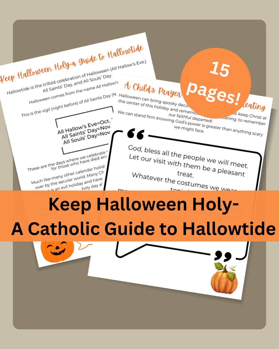 Keep Halloween Holy-a Catholic Guide to Hallowtide All Hallow's Eve ...