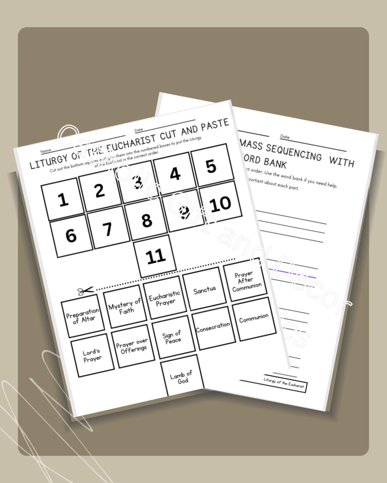 Parts of the Catholic Mass Printable Bundle|parts of the Catholic Mass ...