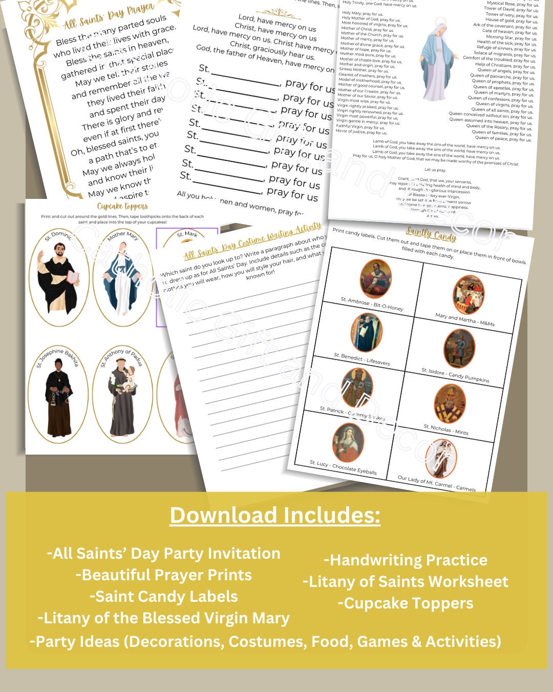 All Saints' Day Party Pack and Printables | All Saints Day | Catholic ...