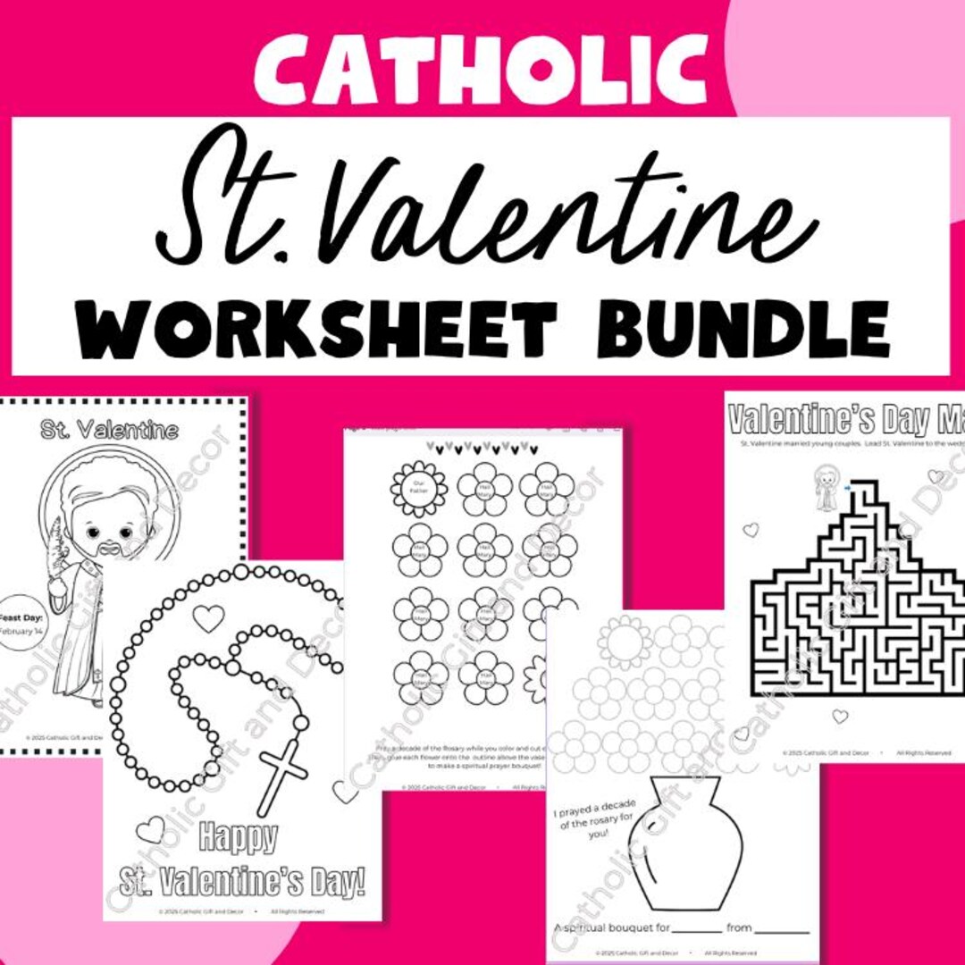 Catholic St. Valentine's Worksheets | Valentine's Day Printables ...