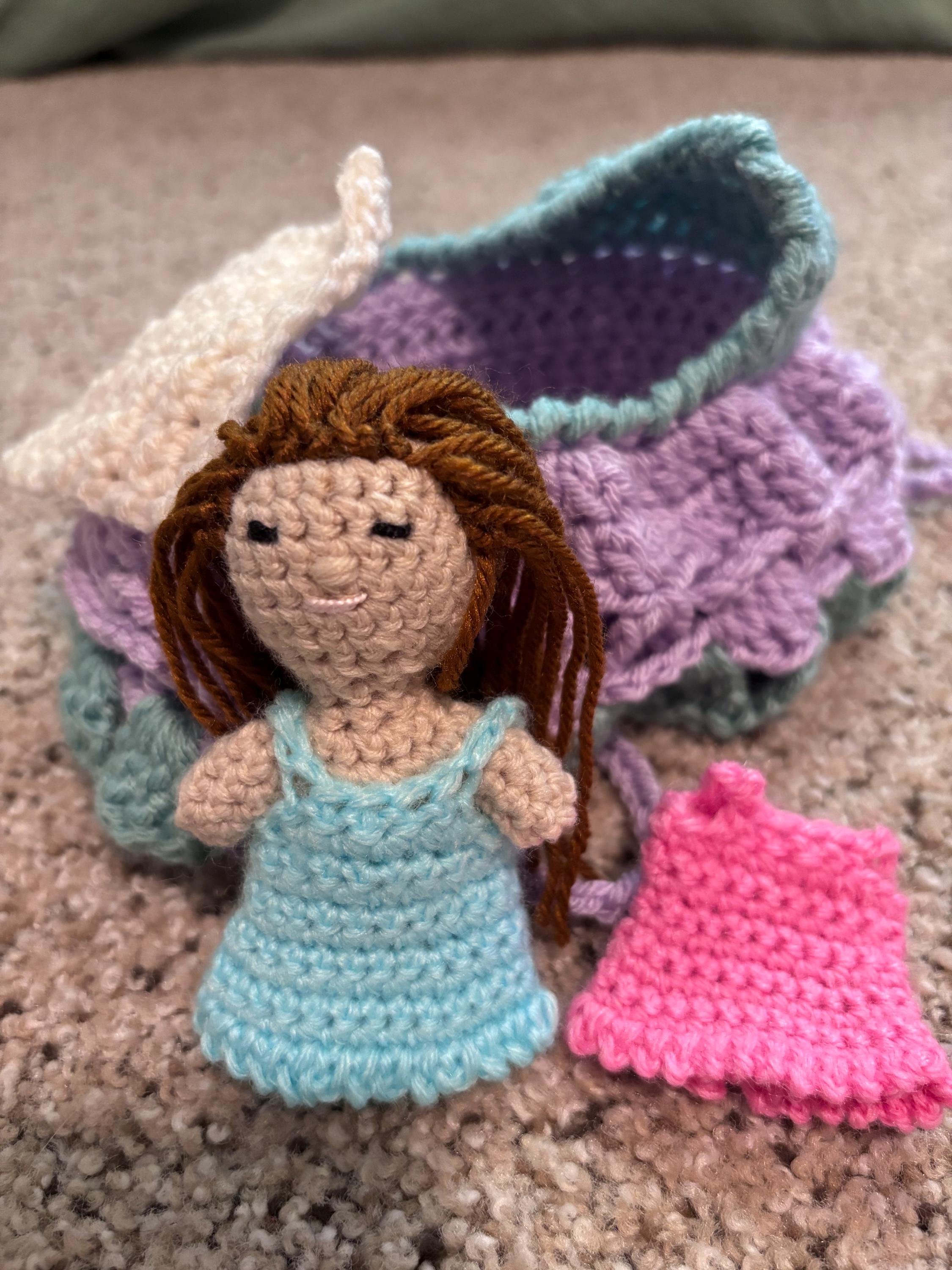 Crocheted Cradle/purse With Dolly - Etsy