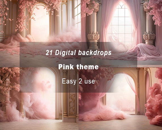 Pink Goddess Digital Backdrops, Pink Princess Backdrops, Maternity ...