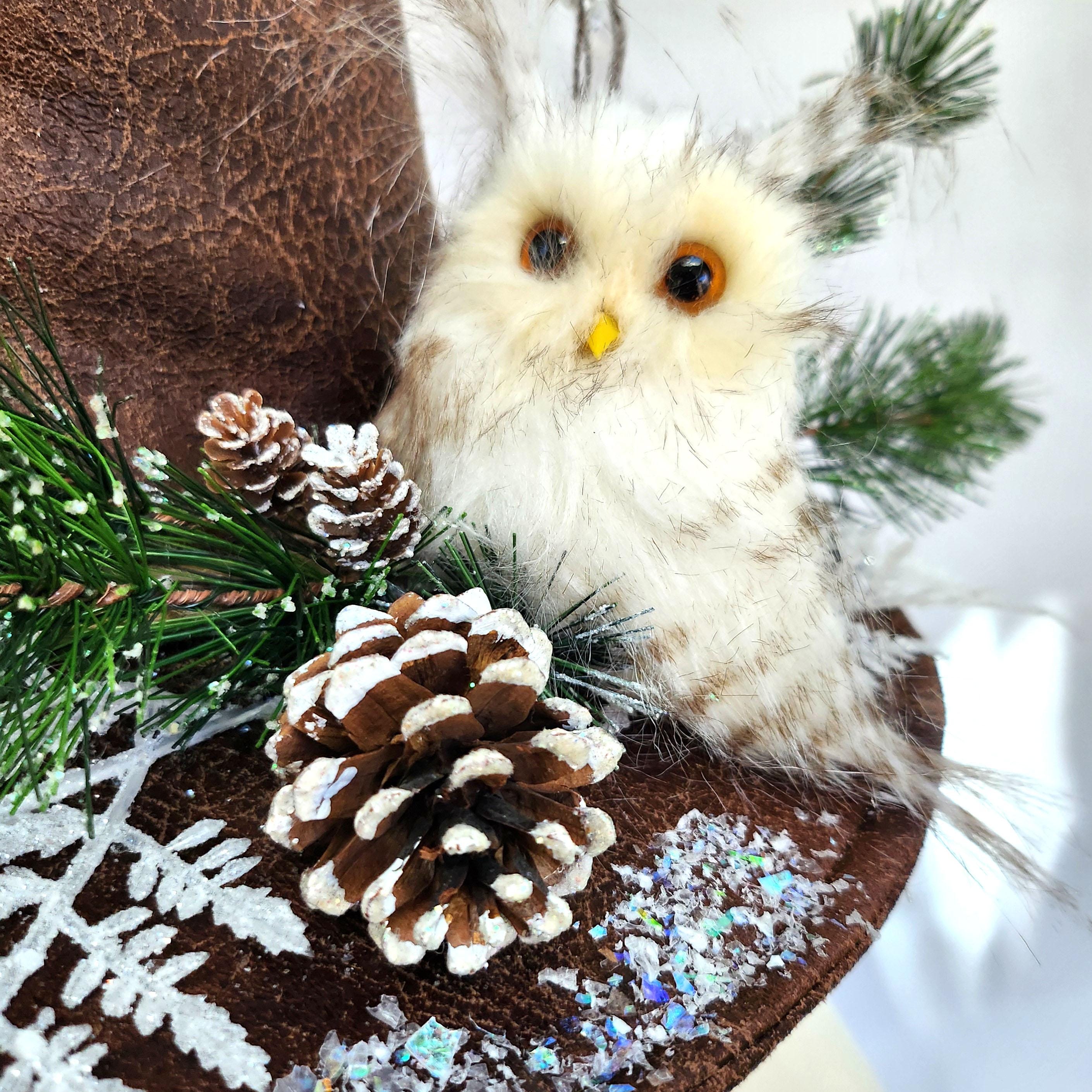 Snowy Winter Owl Witch or Wizard Hat | Renaissance Costume Accessory - Etsy