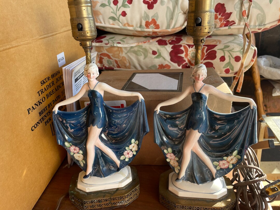 Vtg Katzhutte German Art Deco Dancing Lady Porcelain Lamps - Etsy