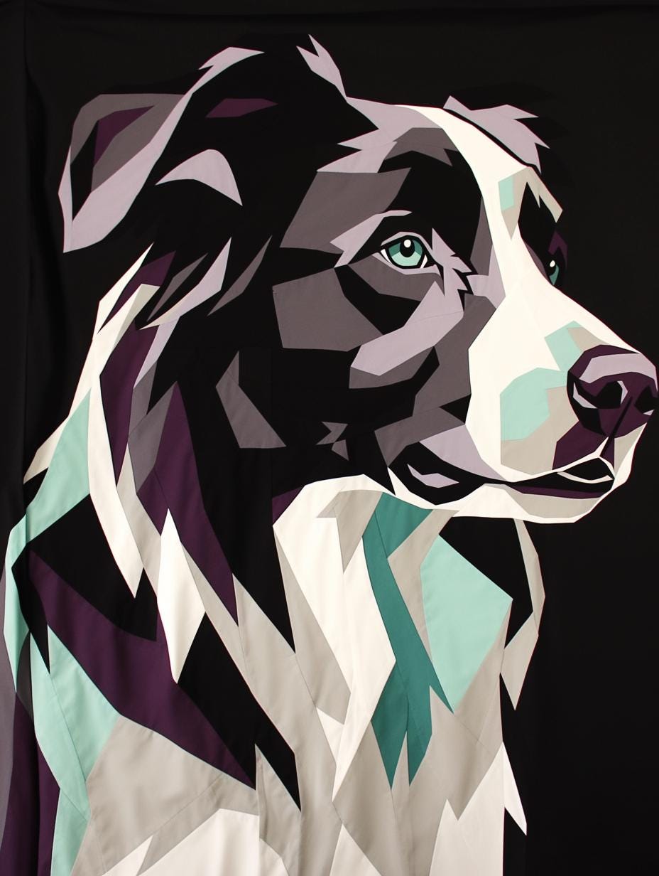 Vibrant Border Collie Quilt Design Collection (45 Images) | Geometric ...