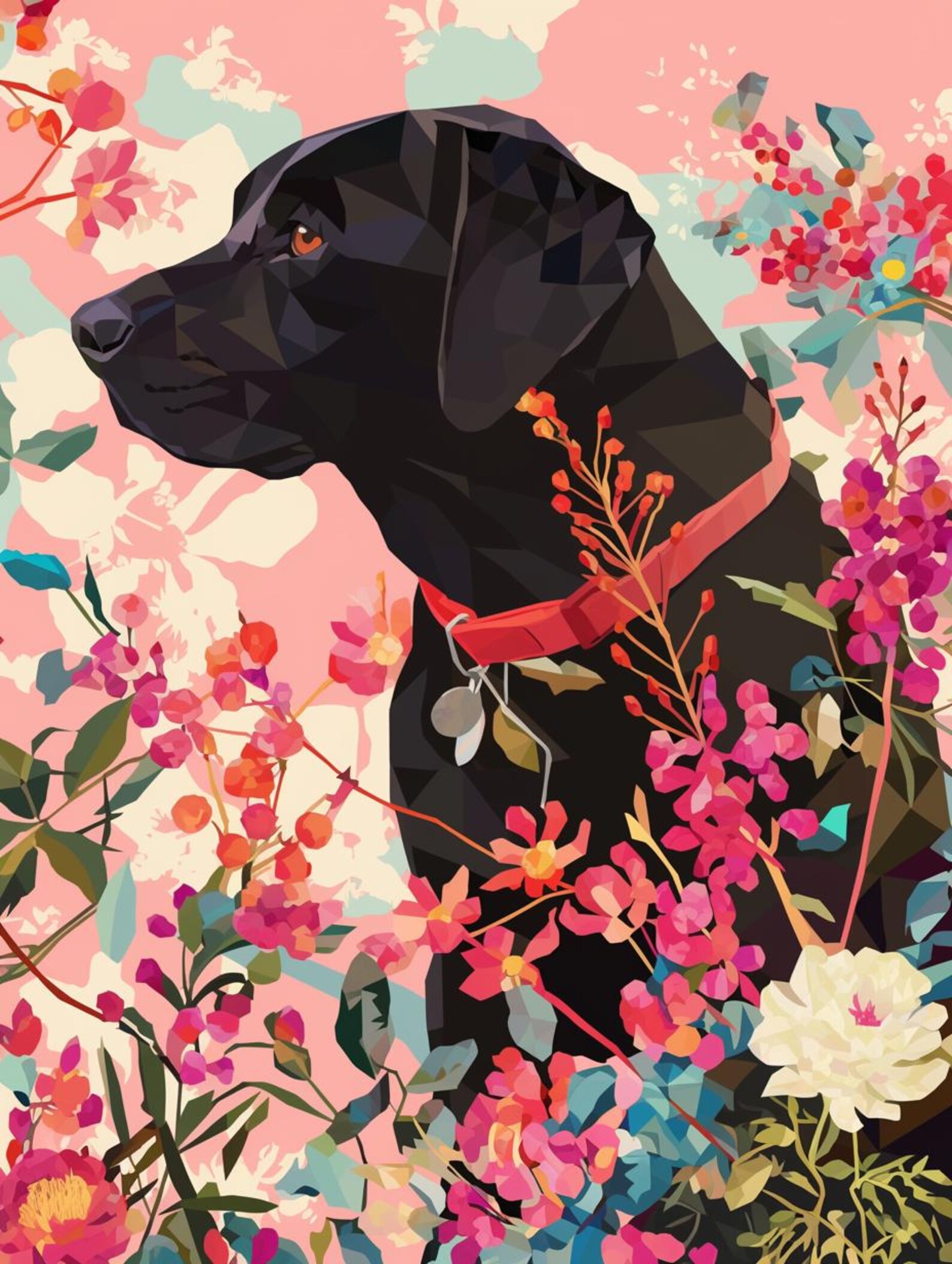 Colorful Labrador Retriever Quilt Art – Patchwork Dog Portrait ...