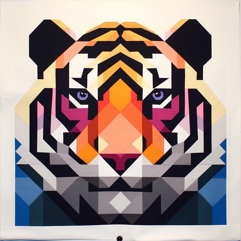 Set of 15 TIGER QUILT DESIGNS || Geometric Tiger Quilt Pattern Set ...