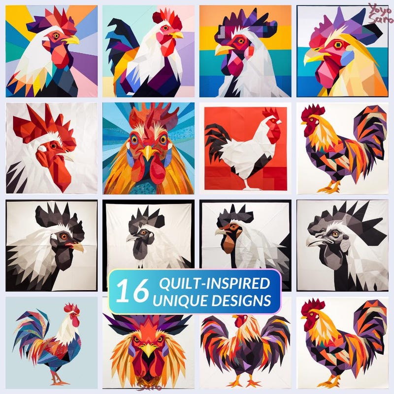 Rooster Quilt Pattern - Etsy