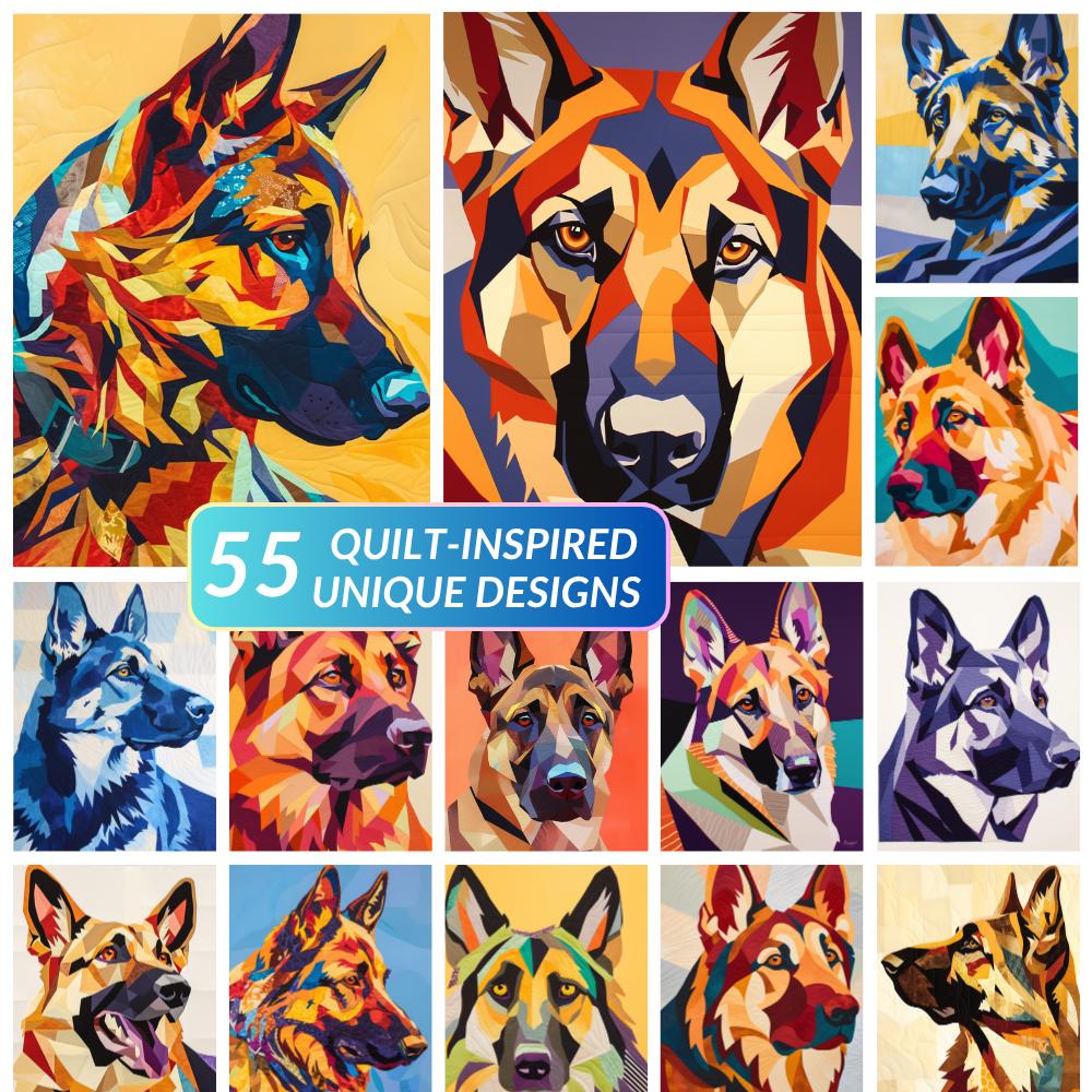 55 Modern Patchwork German Shepherd Quilt Arts, FPP Pattern Ideas ...
