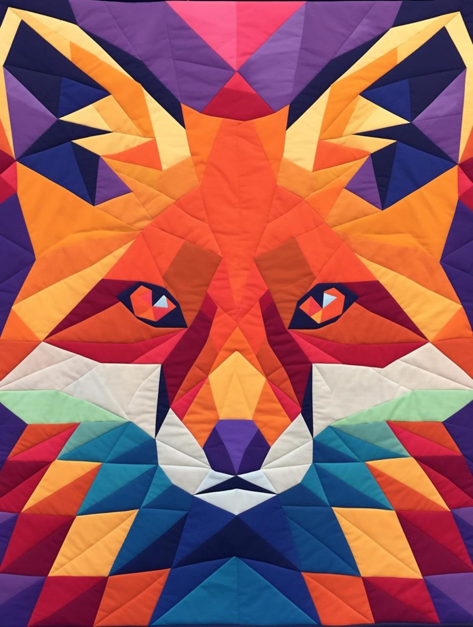 40 Creative Forest Animal Quilt Ideas. Geometric Wildlife Quilt Pattern ...
