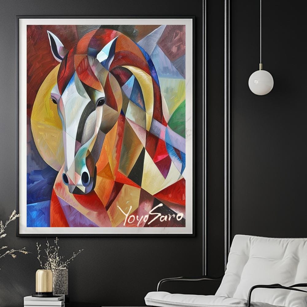 Set of 9 Cubism Horse Paintings || Digital Downloads – Abstract Art for ...