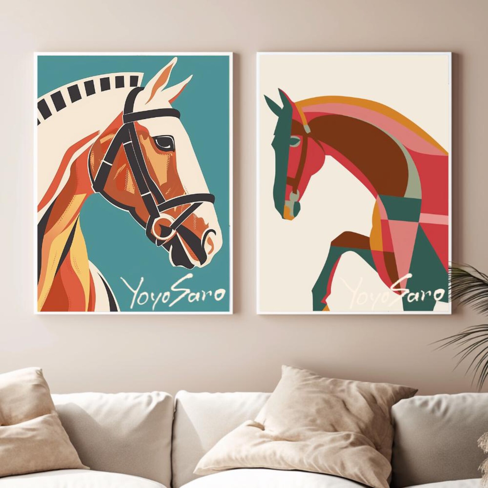 Set of 9 Minimalist Horse Posters – Elegant Wall Art for Horse Lovers ...